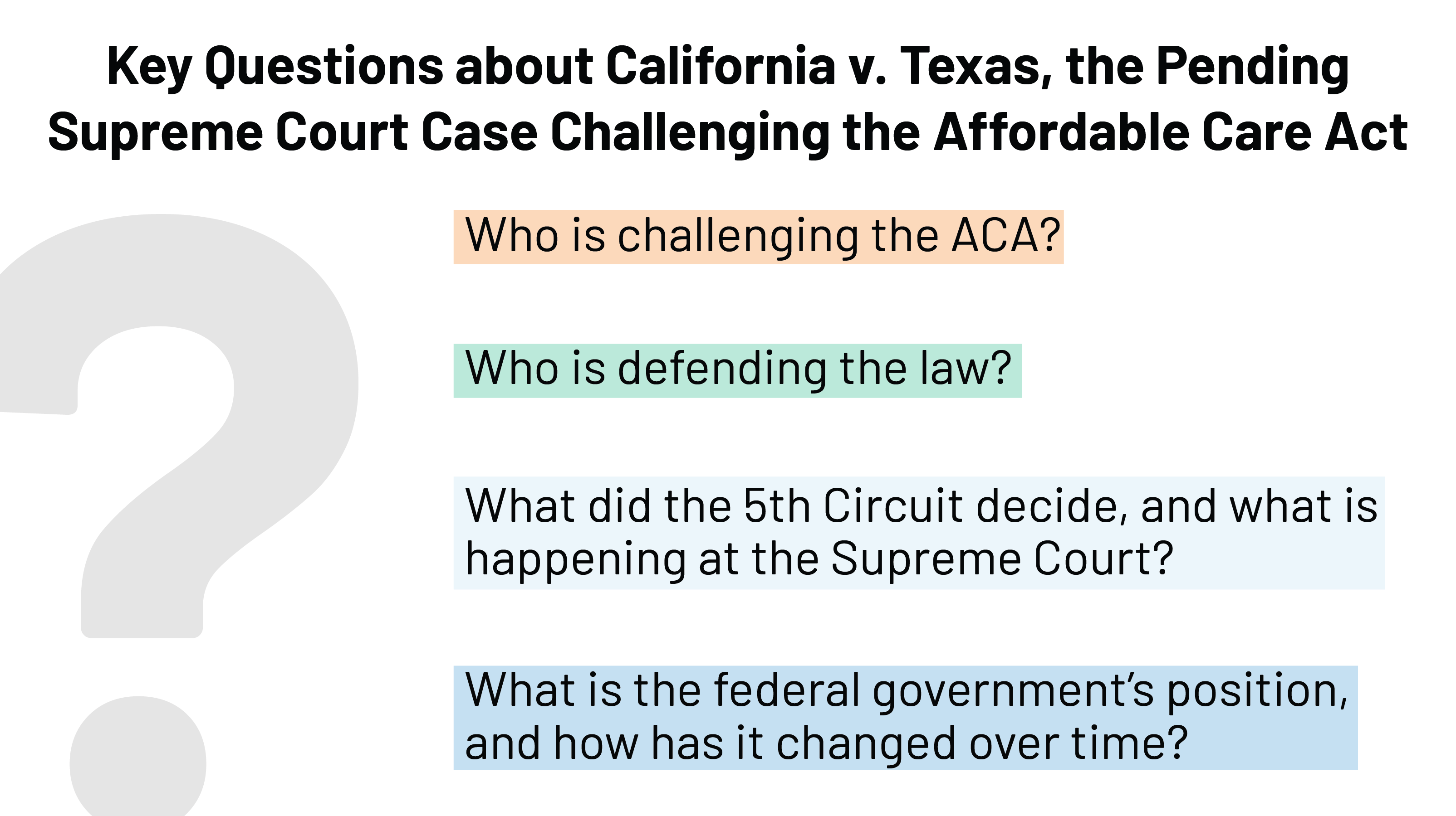 Explaining California v. Texas: A Guide to the Case Challenging the ACA ...