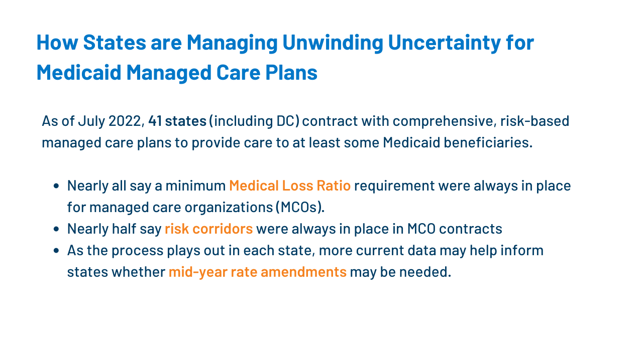 Strategies to Manage Unwinding Uncertainty for Medicaid Managed Care ...